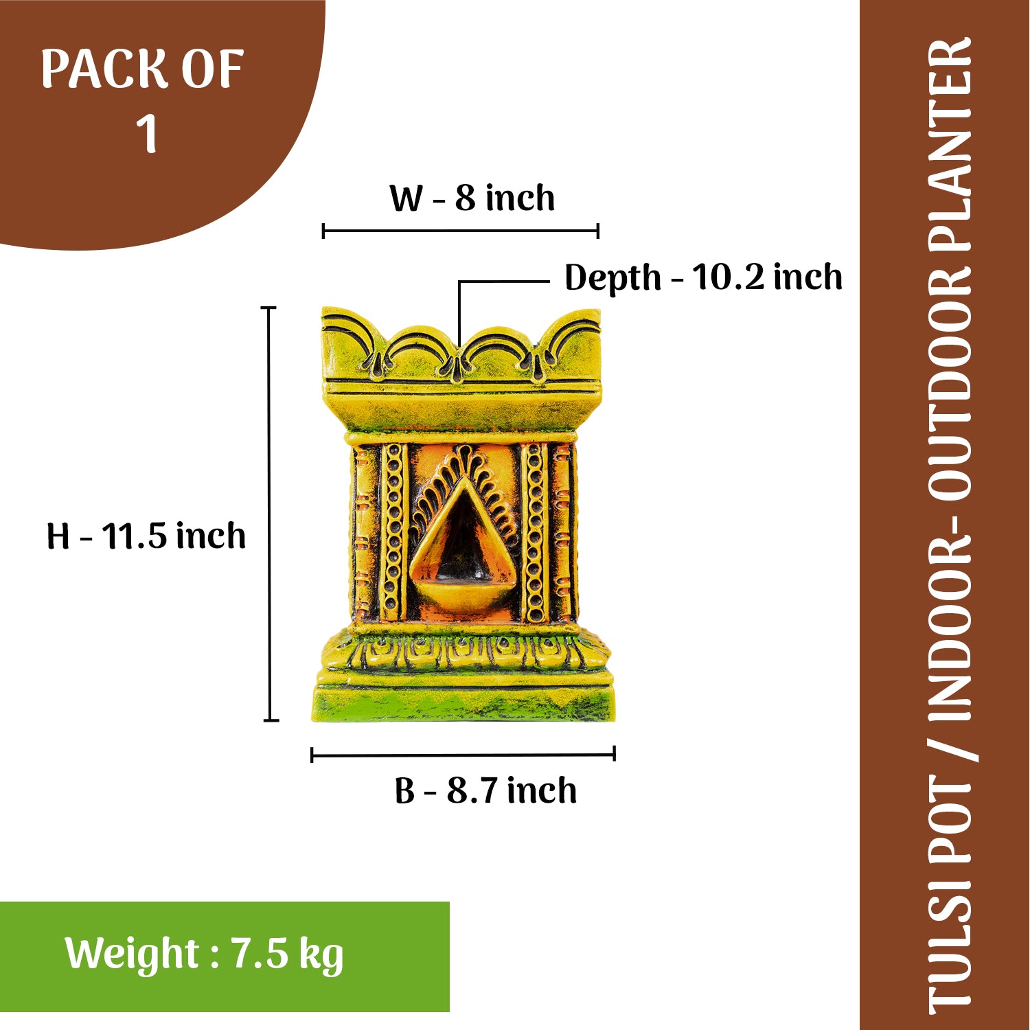 Terracotta Brindavan Tulsi Pot Multi Color (B * H - 8 * 11.5 inch ...